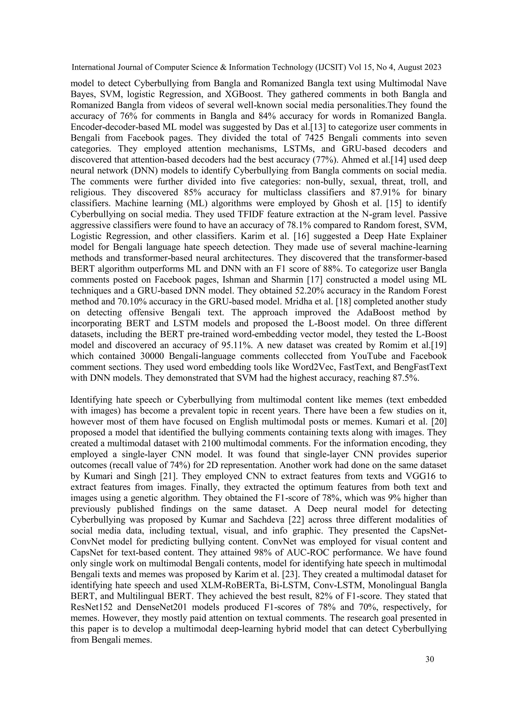 Multimodal Cyberbullying Meme Detection From Social Media Using Deep Learning Approach Pdf