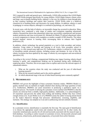 EXPLORING THE ASPECTS OF EDUCATIONAL ROBOTICS: A MINI SYSTEMATIC ...