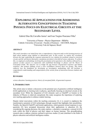EXPLORING AI APPLICATIONS FOR ADDRESSING ALTERNATIVE CONCEPTIONS IN ...