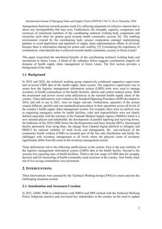 THE IMPACT OF COORDINATION ON HEALTH COMMODITY SECURITY IN SIERRA LEONE ...