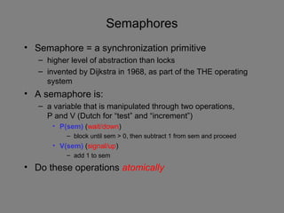 Semaphores and Monitors | PPT | Operating Systems | Computer Software and Applications