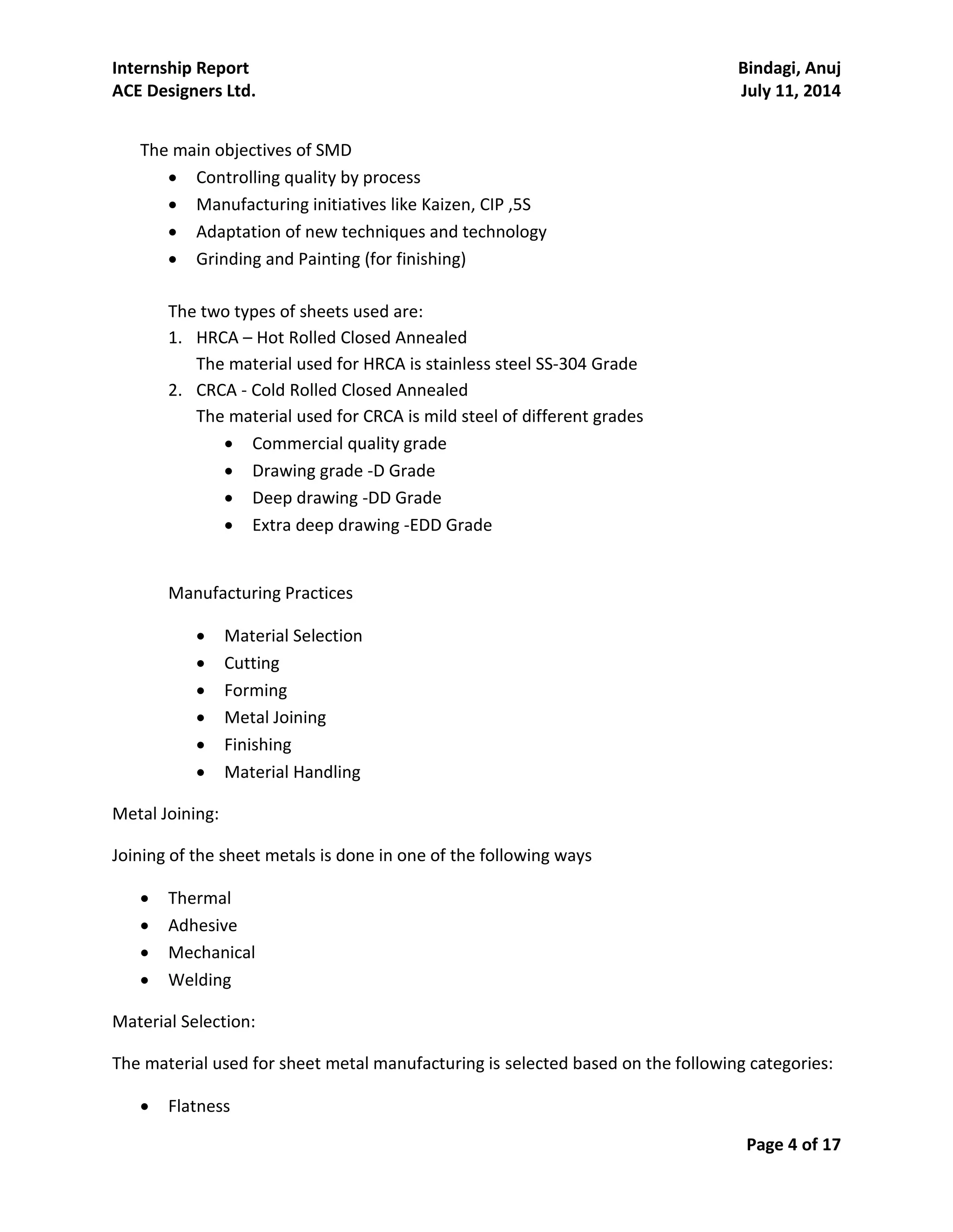 ACE DESIGNERS - REPORT | PDF