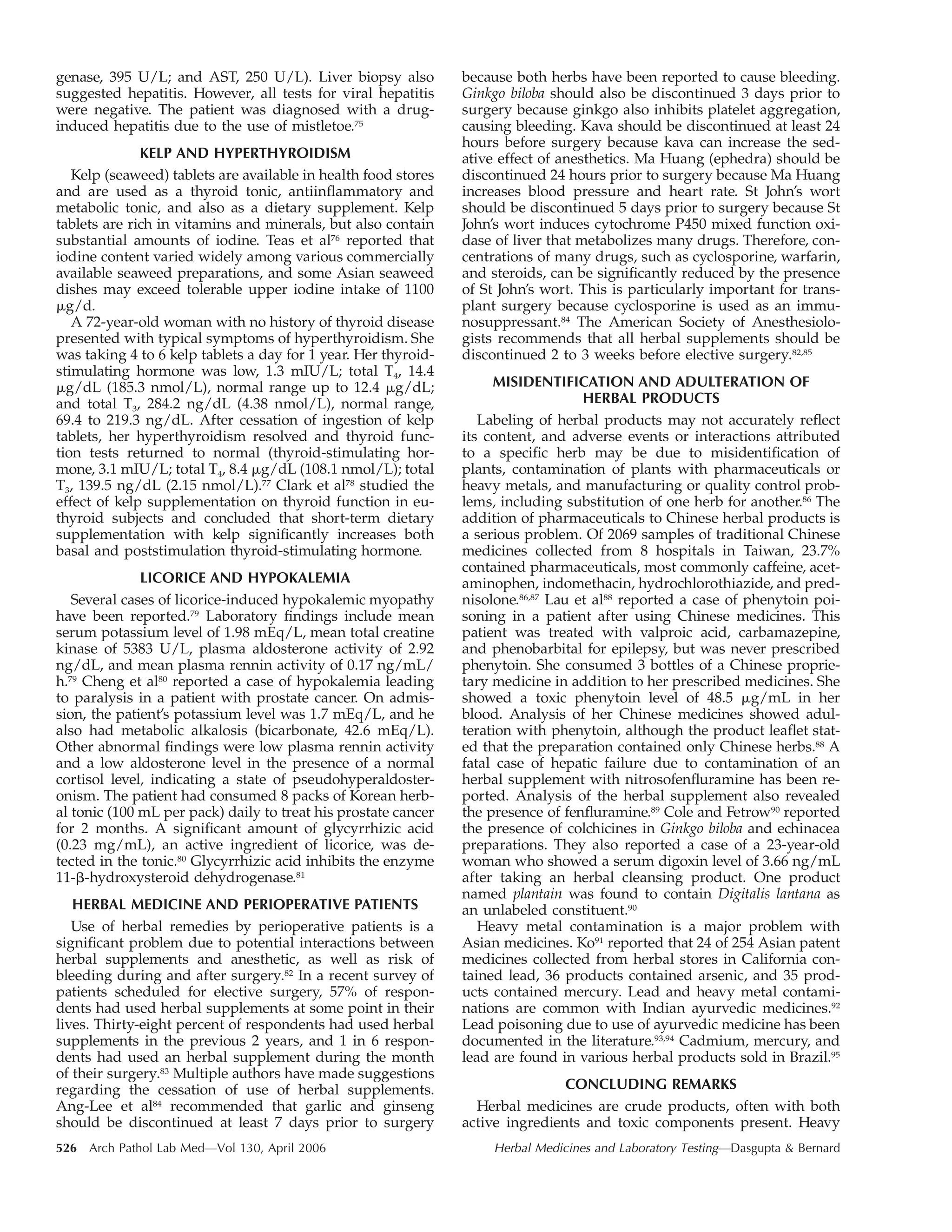 Herbal Medicine : Effect of clinical laboratory test | PDF