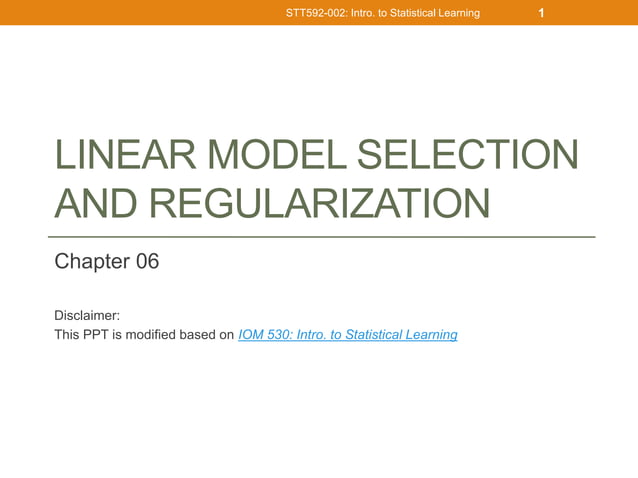 Stepwise Selection Choosing the Optimal Model .ppt