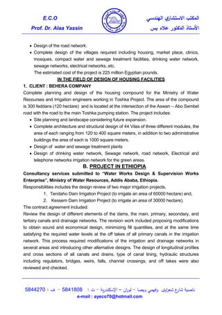 PROF ALAA YASSIN PROFESSIONAL EXPERIENCE | PDF | Civil Engineering ...