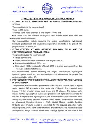 PROF ALAA YASSIN PROFESSIONAL EXPERIENCE | PDF | Civil Engineering Industry | Industries