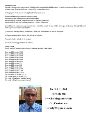 Instructions/Design: Below is a partially written program named ...