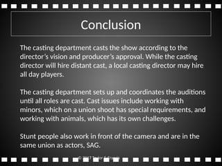 Casting Procedures PPT - Casting and rehearsal sessions | PPT