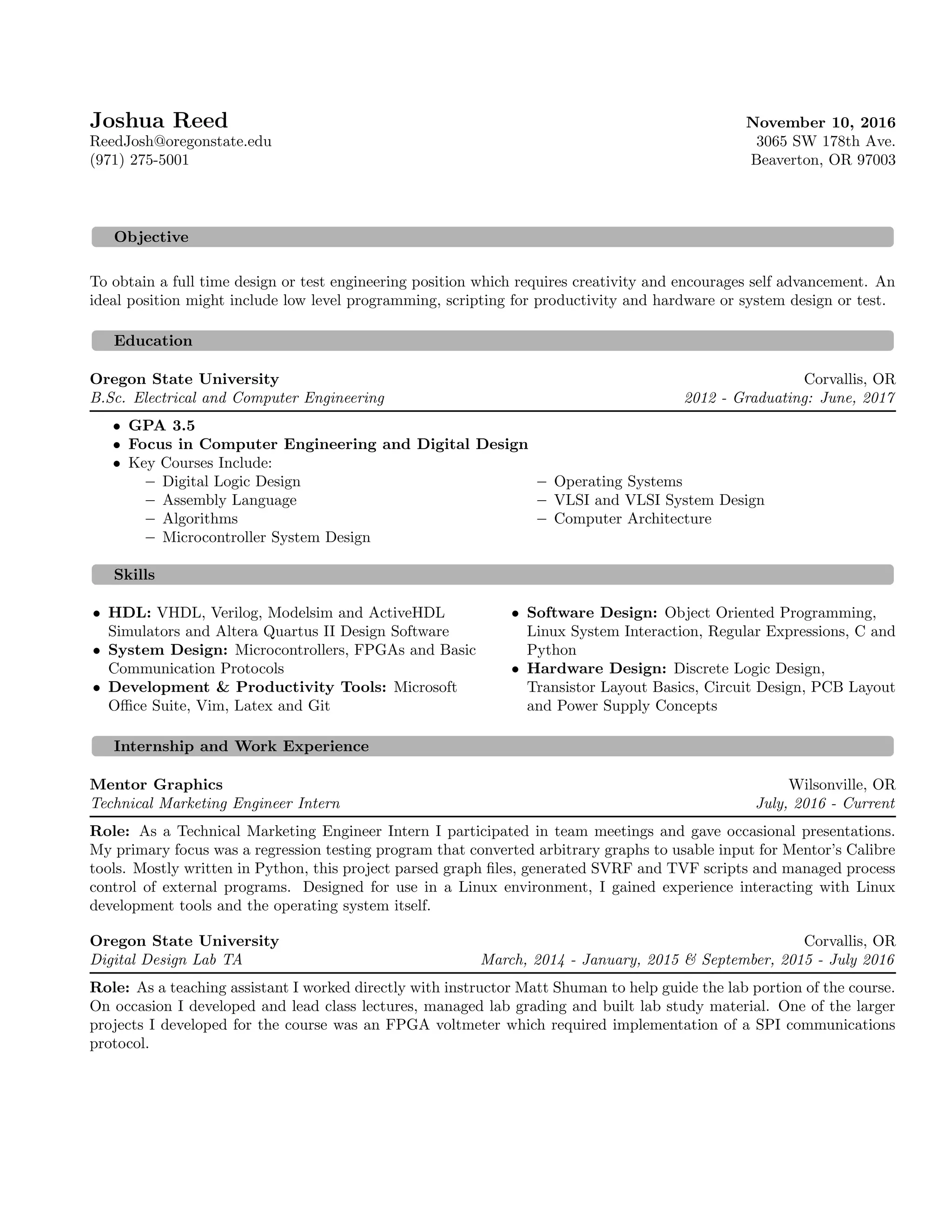 JoshuaReedResume | PDF