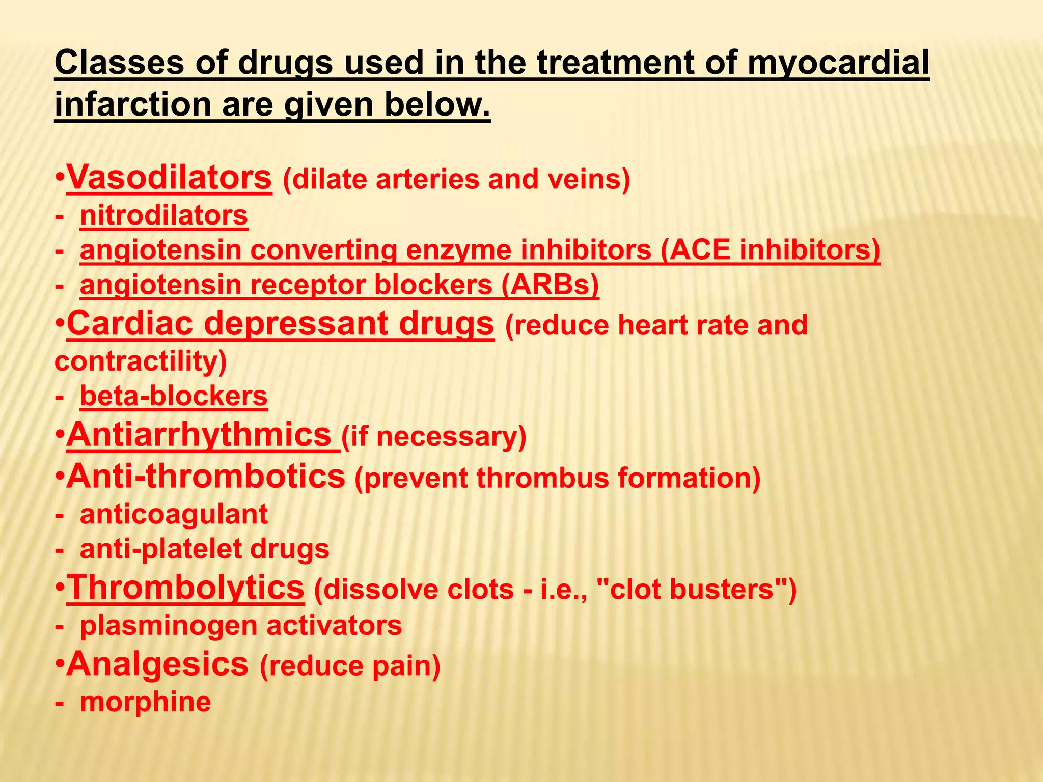 Myocardial Infarction treatment drugs | PPTX