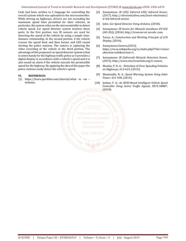 Arduino Based Vehicle Abnormal Behavior Detection System using Camera with SD Card | PDF ...