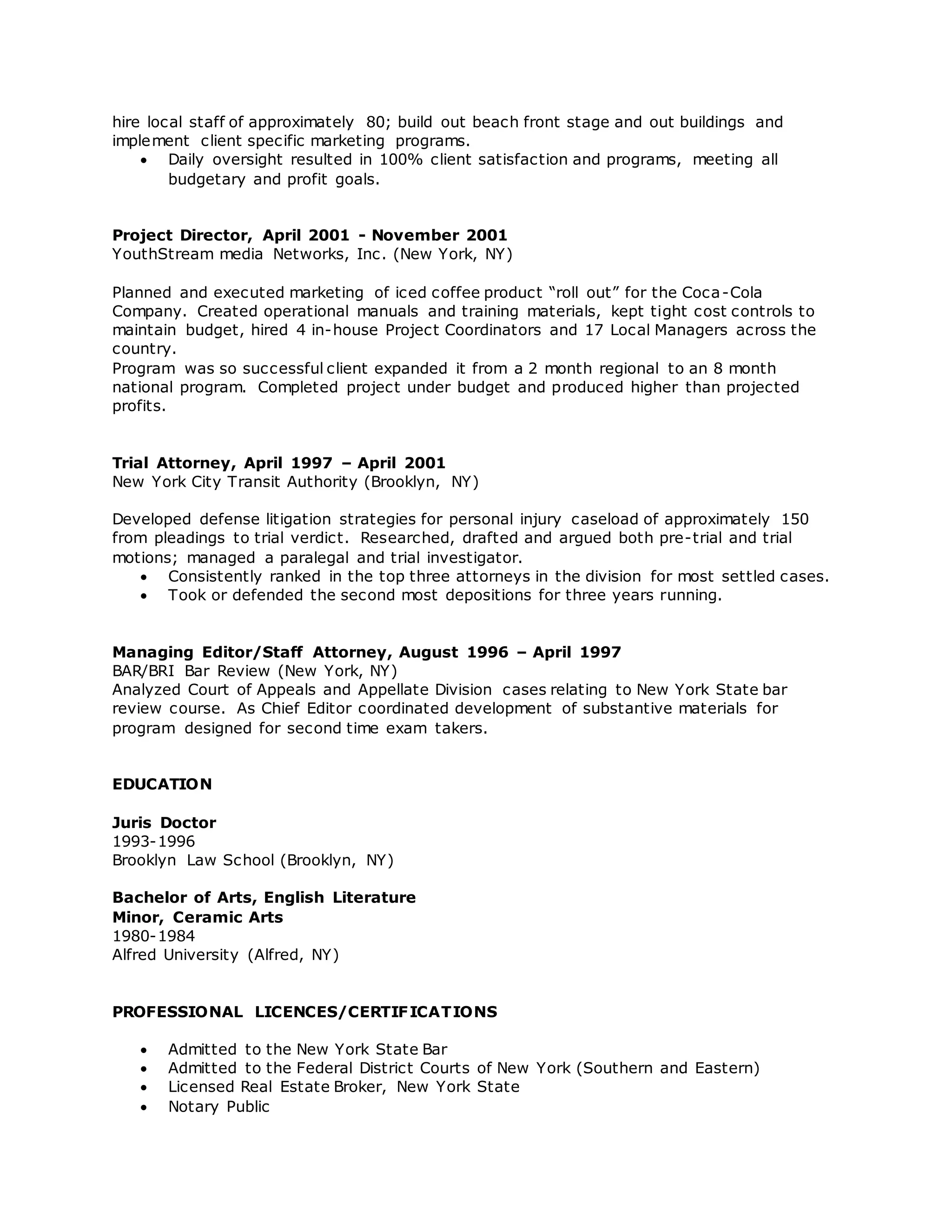 LI Resume | DOCX | Legal Services Industry | Industries