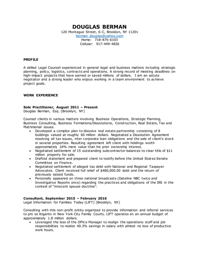 LI Resume | DOCX | Legal Services Industry | Industries