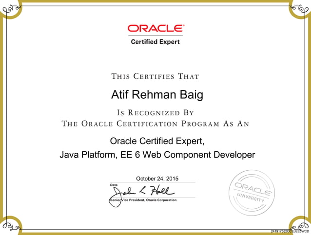 OCE Java EE 6 WCD eCertificate | PPT