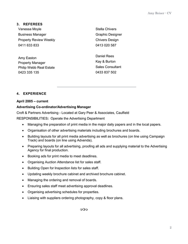 Amy Reiser CV | PDF