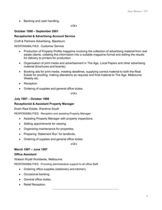 Amy Reiser CV | PDF