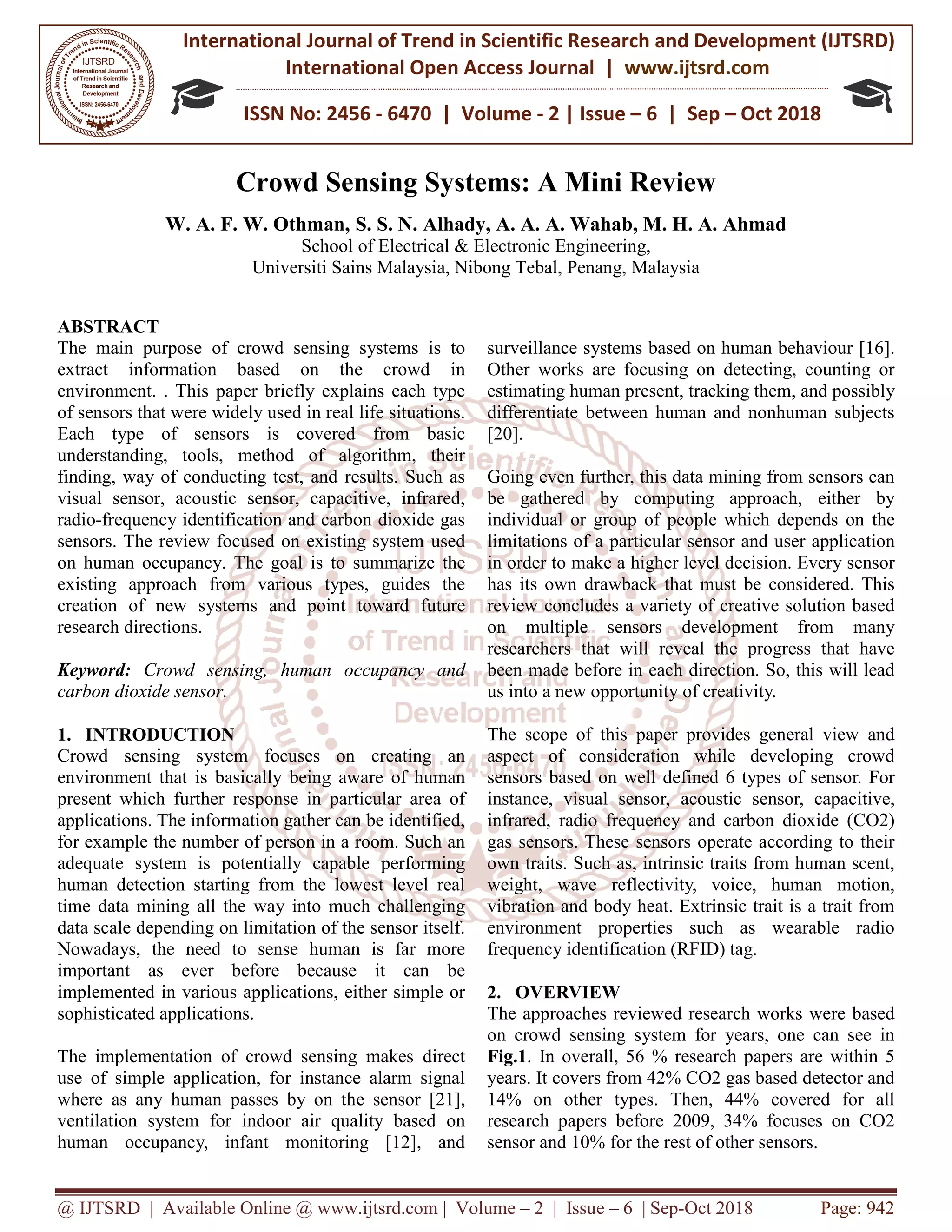 Crowd Sensing Systems A Mini Review | PDF