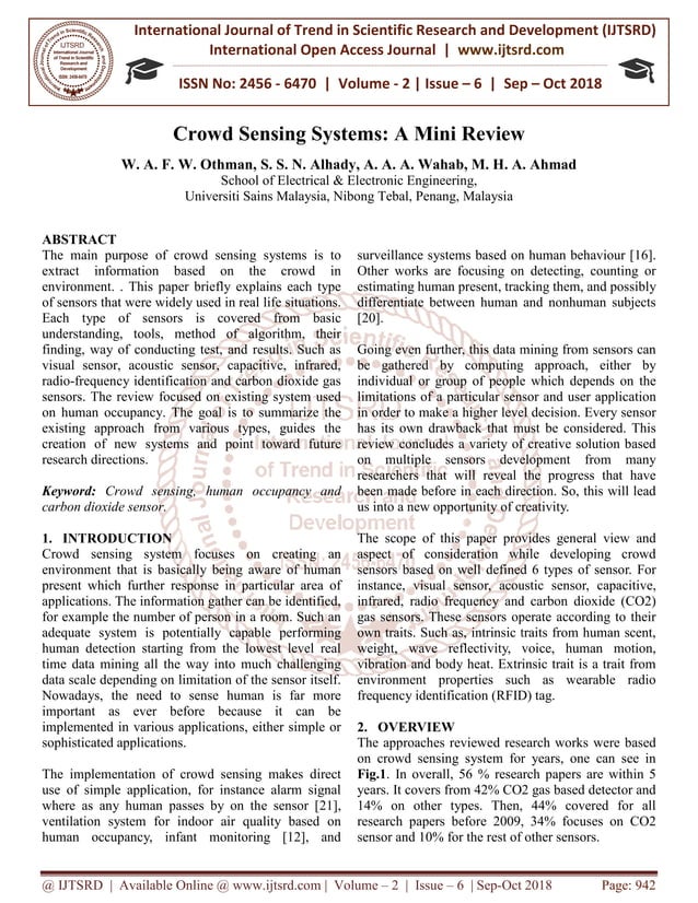 Crowd Sensing Systems A Mini Review | PDF