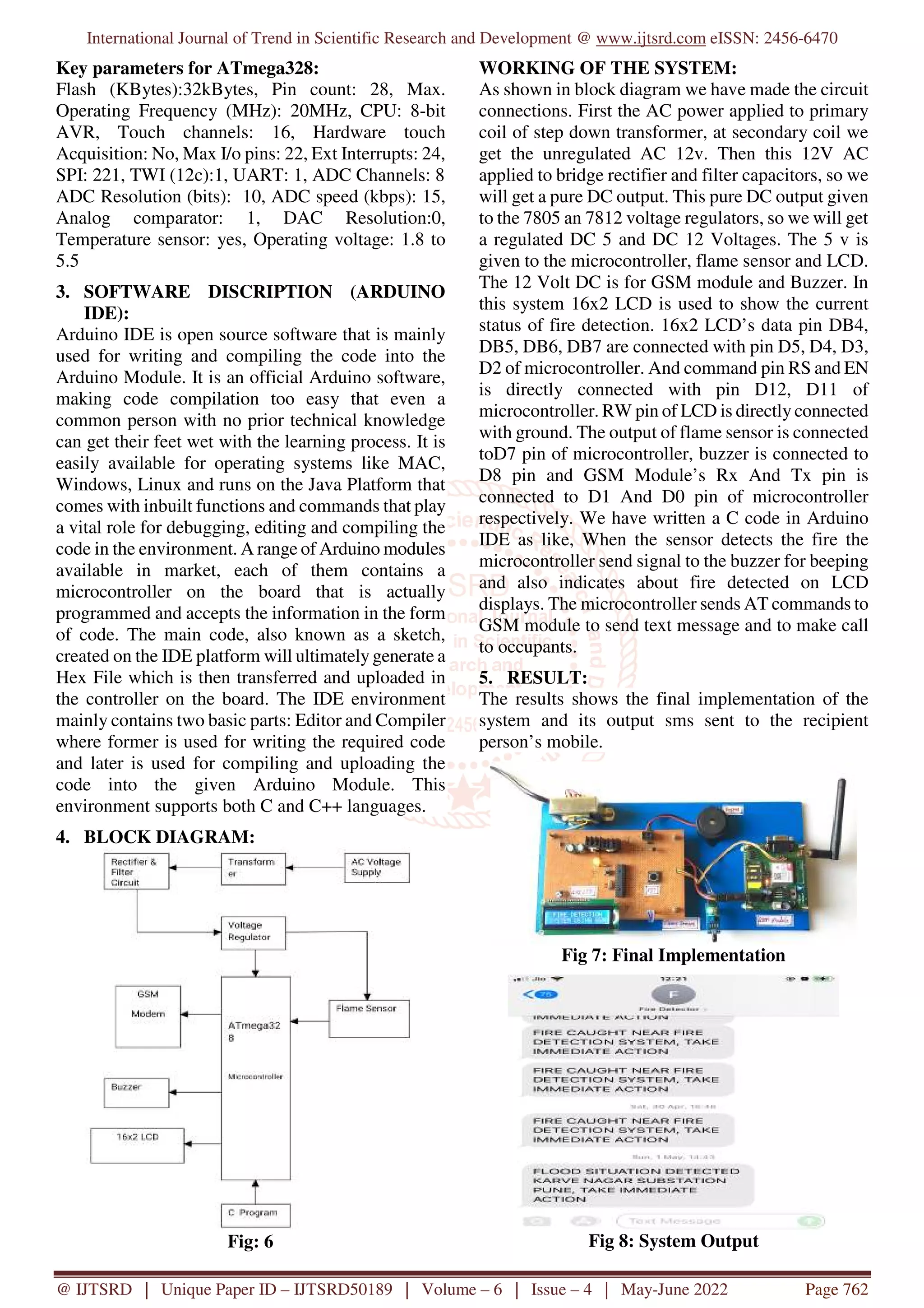 Fire Detection System using GSM Module | PDF
