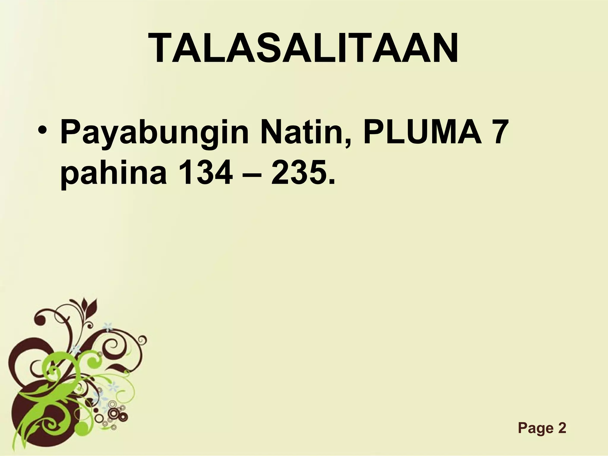 TULALANG: Epiko ng mga Manobo | PPT