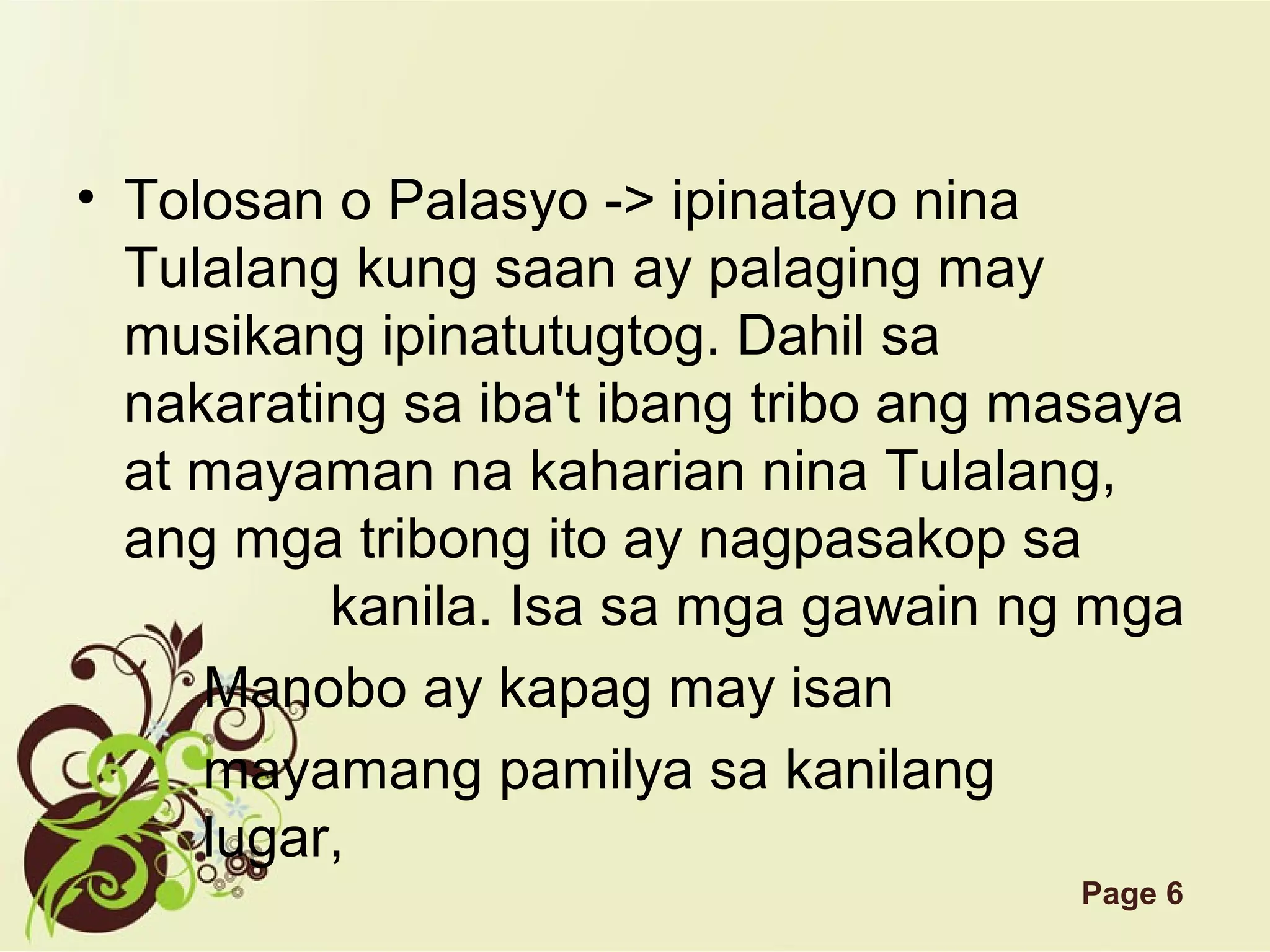 TULALANG: Epiko ng mga Manobo | PPT