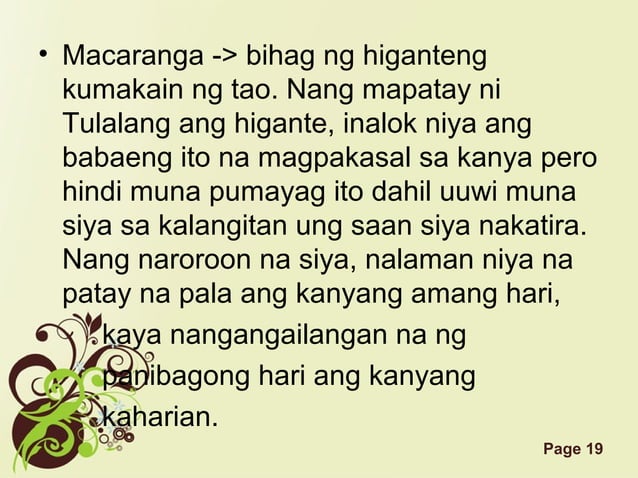 TULALANG: Epiko ng mga Manobo | PPT