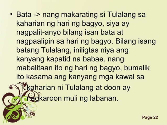 TULALANG: Epiko ng mga Manobo | PPT