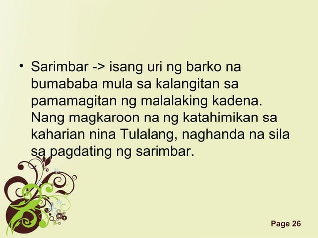 TULALANG: Epiko ng mga Manobo | PPT