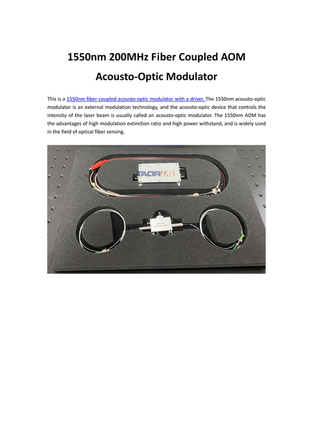 1550nm 200MHz Fiber Coupled Acousto-Optic Modulator | DOC | Technology ...