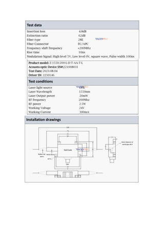 1550nm 200MHz Fiber Coupled Acousto-Optic Modulator | DOC | Technology & Computing