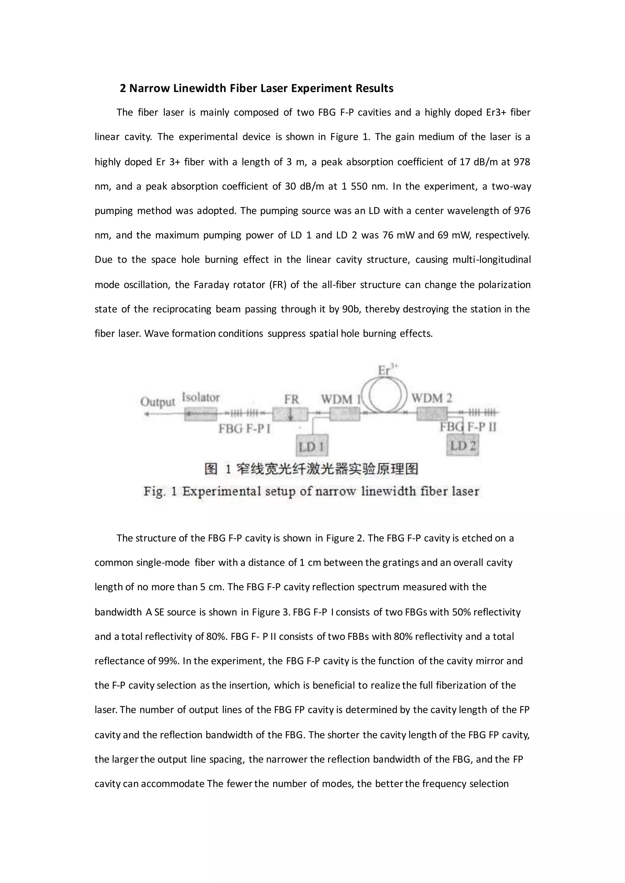 1550nm high efficiency narrow linewidth fiber laser | DOC