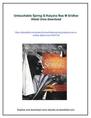Untouchable Spring G Kalyana Rao M Sridhar Alladi Uma | PDF