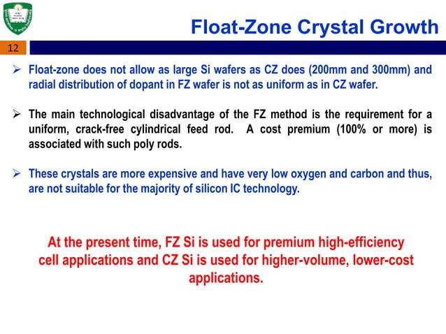 Float Zone, Bridgman Techniques--ABU SYED KUET | PPTX | Chemistry | Science