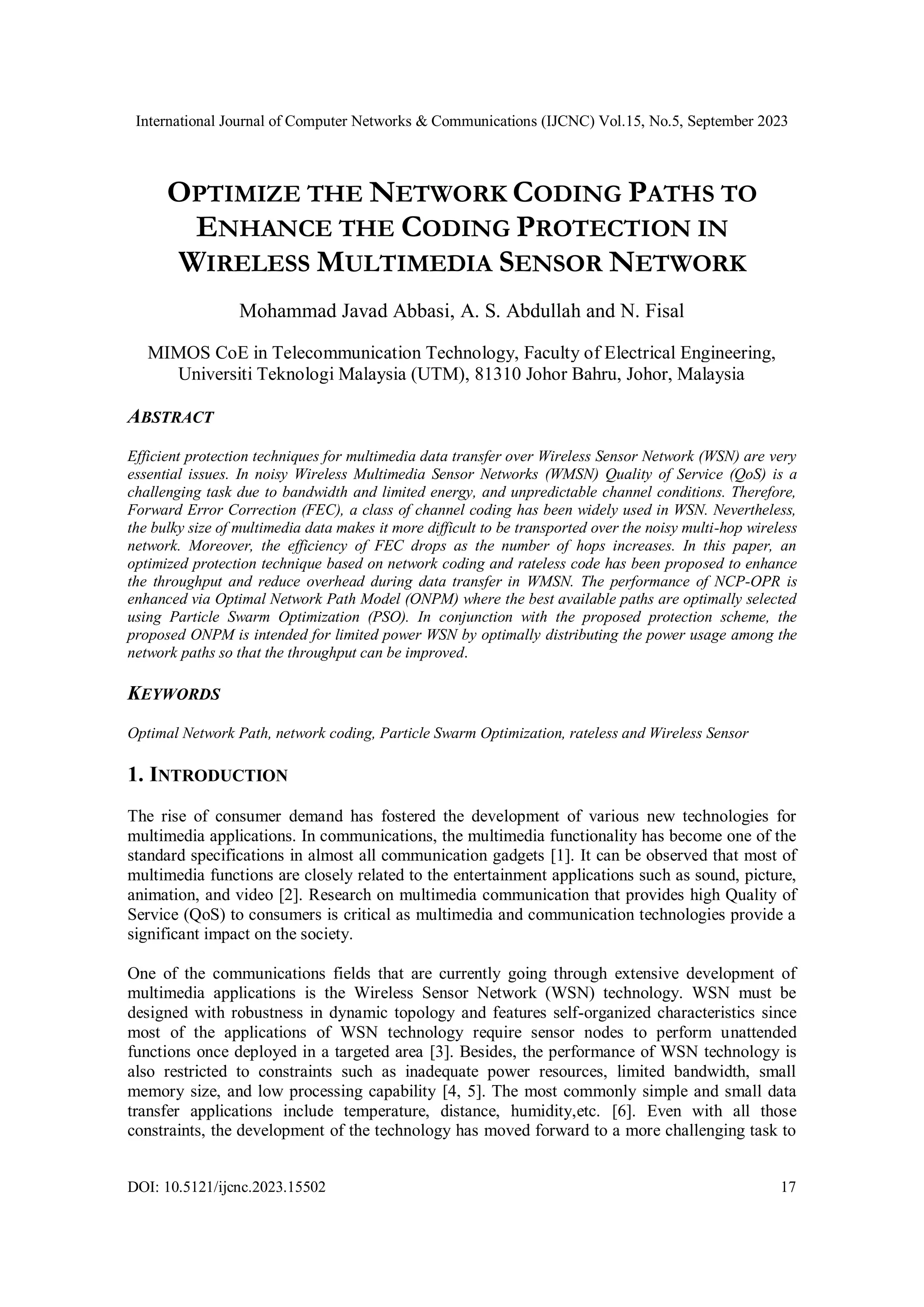 Optimize The Network Coding Paths To Enhance The Coding Protection In Wireless Multimedia Sensor