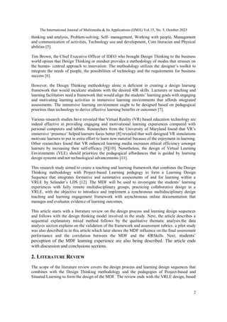 A PRELIMINARY STUDY ON MULTIDISCIPLINARY DESIGN FRAMEWORK IN A VIRTUAL REALITY LEARNING ...