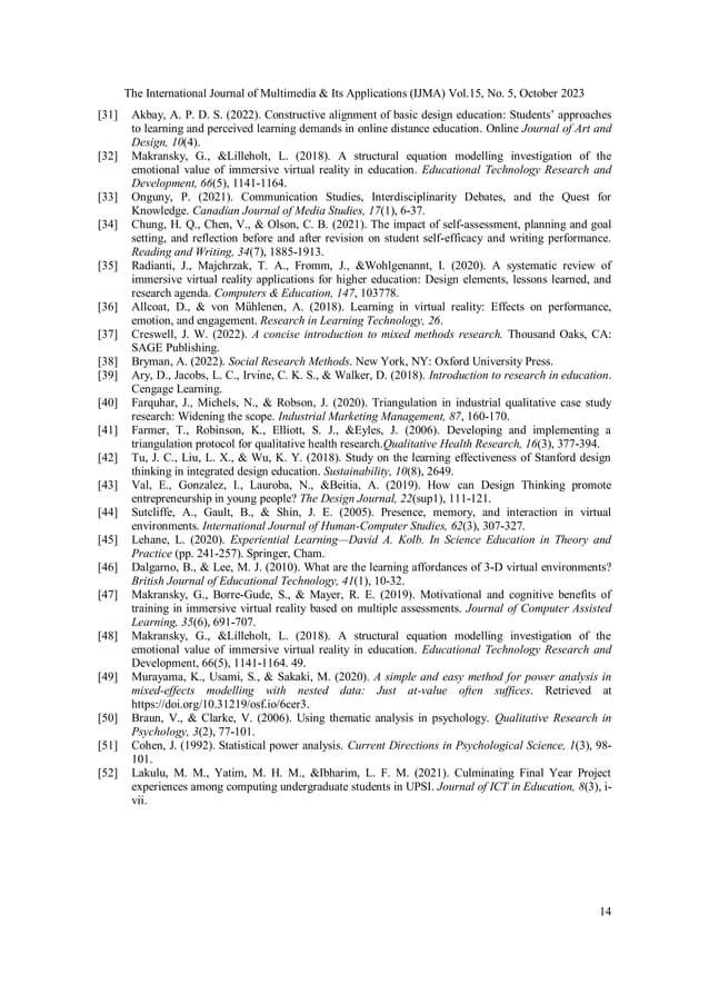 A Preliminary Study on Multidisciplinary Design Framework in a Virtual Reality Learning ...