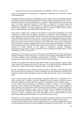 TOWARD A GENERIC VEHICULAR CLOUD NETWORK ARCHITECTURE: A CASE OF VIRTUAL VEHICLE AS A SERVICE | PDF