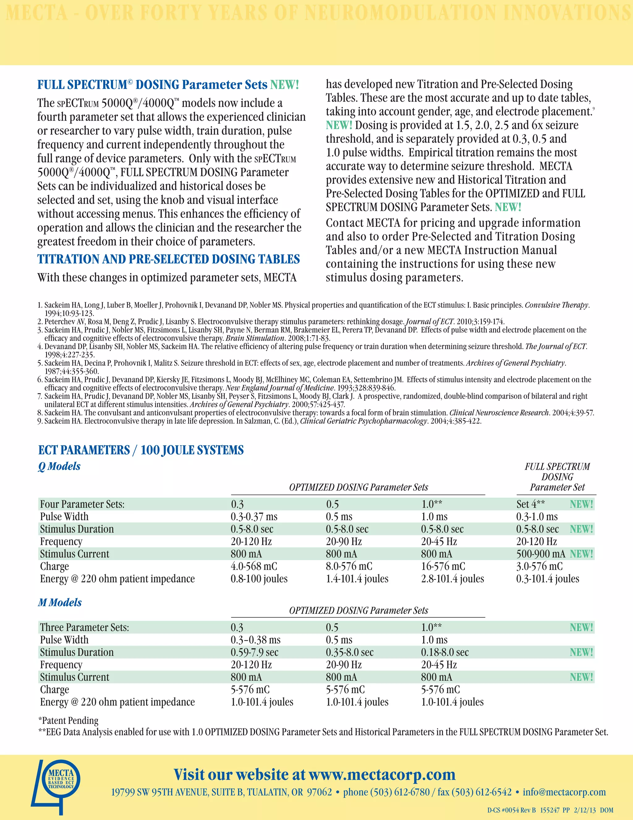 155247 dom dosing parameters | PDF