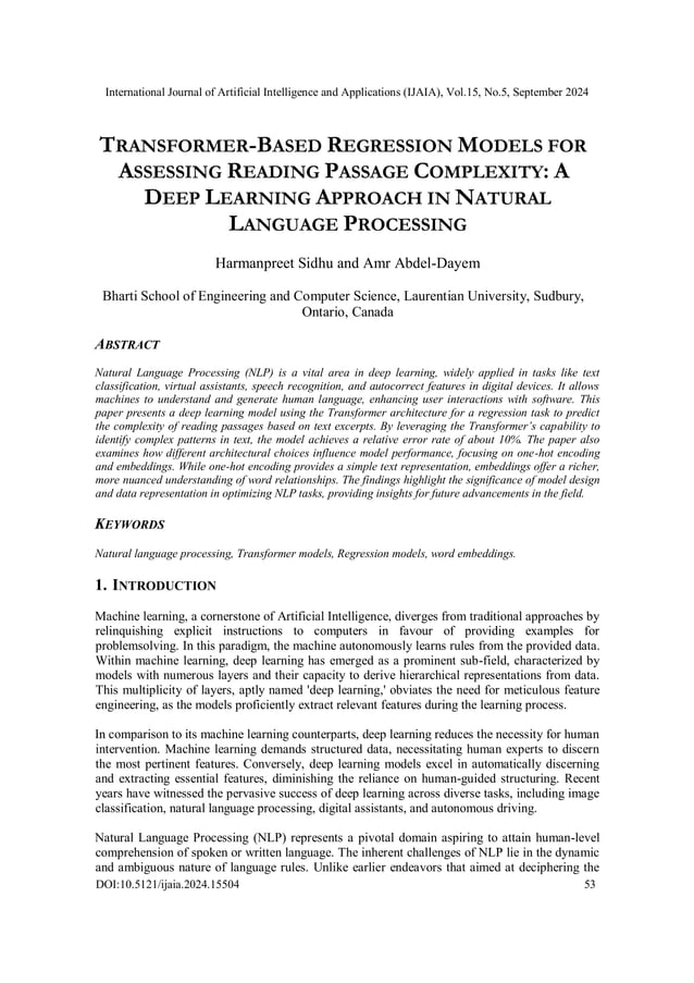 Transformer-Based Regression Models for Assessing Reading Passage ...