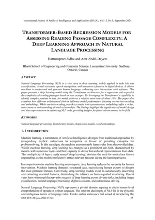 Transformer-Based Regression Models for Assessing Reading Passage Complexity: A Deep Learning ...