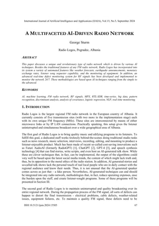 Paper Title - A Multifaceted AI-Driven Radio Network | PDF