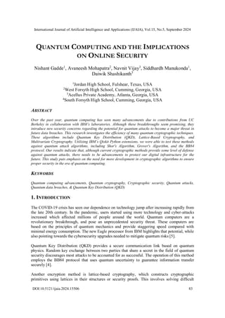 Quantum Computing and the Implications on Online Security | PDF