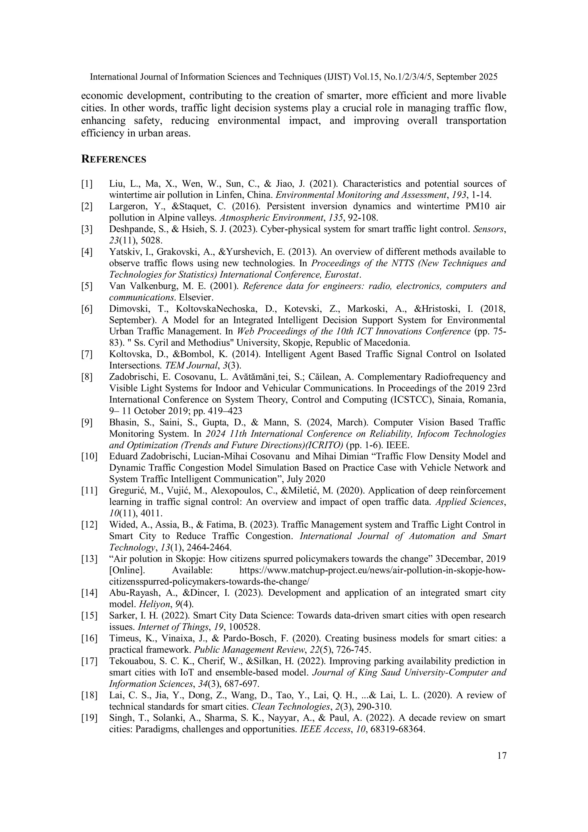 A SMART CITY MODEL FOR AN INTELLIGENT TRAFFIC LIGHT DECISION SYSTEM | PDF
