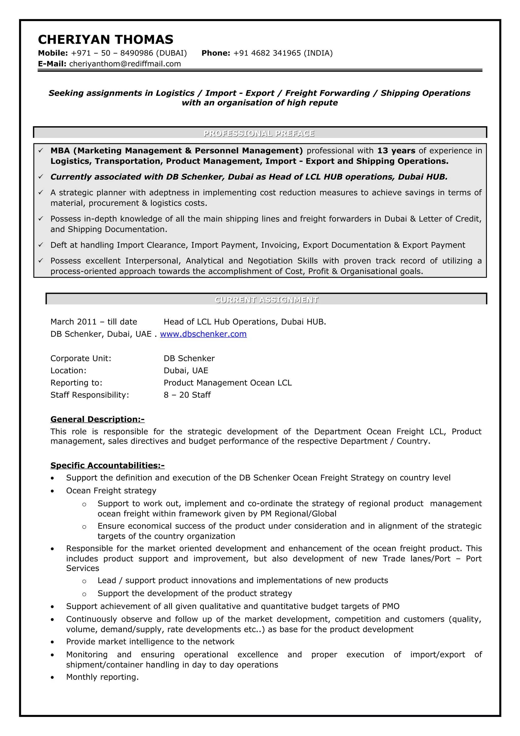 Cheriyan Thomas - CV | DOC