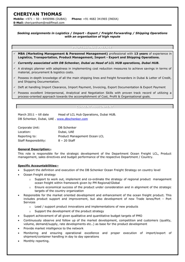 Cheriyan Thomas - CV | DOC