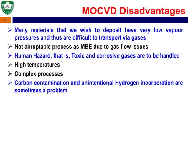 METAL ORGANIC CHEMICAL VAPOR DEPOSITION- MOCVD--ABU SYED KUET | PPTX