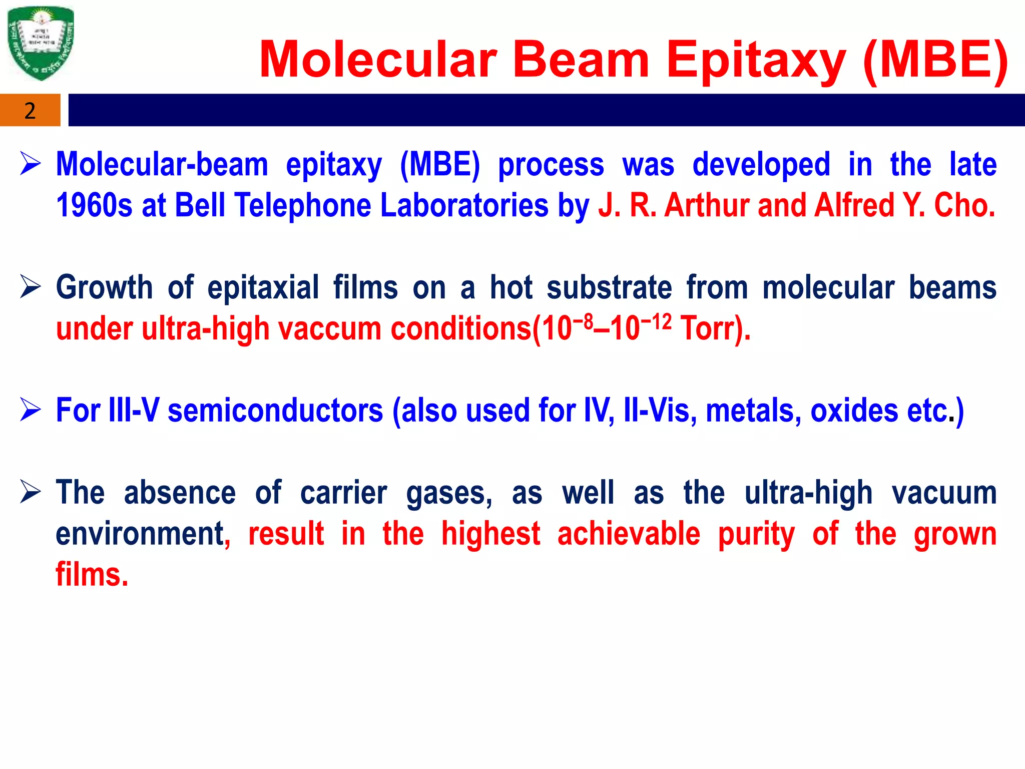 Molecular Beam Epitaxy-MBE---ABU SYED KUET | PPTX