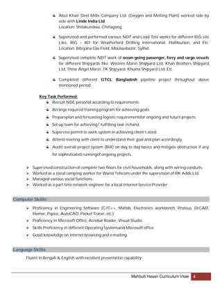 Mahbub Hasan Curriculum Vitae Updated - Copy | PDF