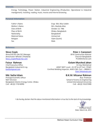 Mahbub Hasan Curriculum Vitae Updated - Copy | PDF