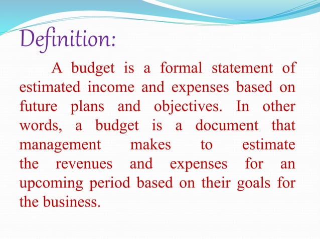 Budget and its types | PPTX | Business Accounting & Finance | Business